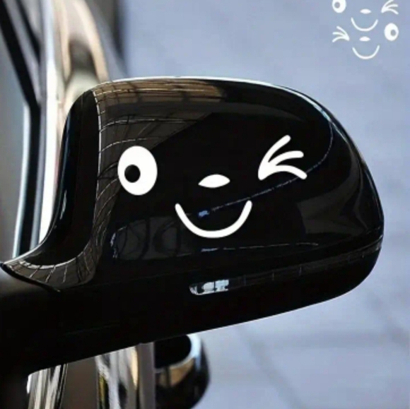 WHITE | Other | White 2 Piece Car Mirror Vinyl Decals Left And Right ...